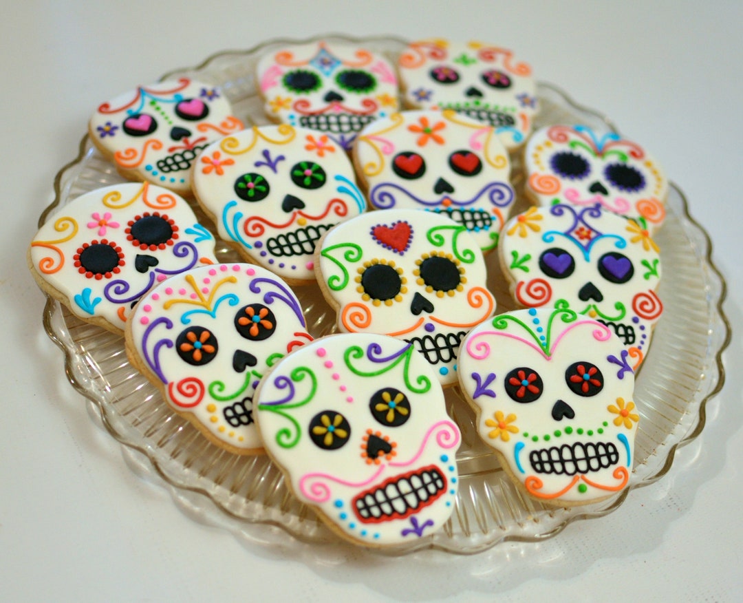 Day of the Dead Sugar Skull Cookies - Etsy