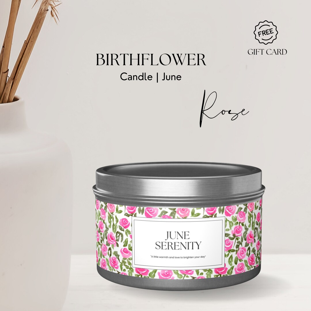 Birth Month Candle, Birth Flower Birthday Candle Gifts, Birth Flower ...