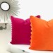 Orange Pillow Cover Orange Velvet Pillow Cover With Ric Rac - Etsy