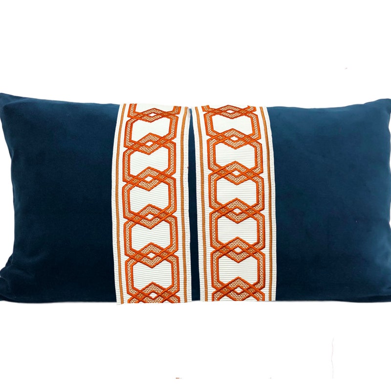 Blue Orange Pillow - Etsy