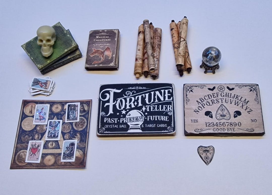 OOAK 1:12 Bundle for Fortune Teller, Tarot, Scrolls, Haunted, Spooky ...