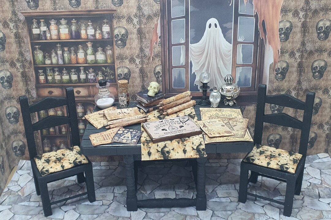 OOAK Witches Table, Chairs and Accessories for Your 1:12 Haunted Doll ...
