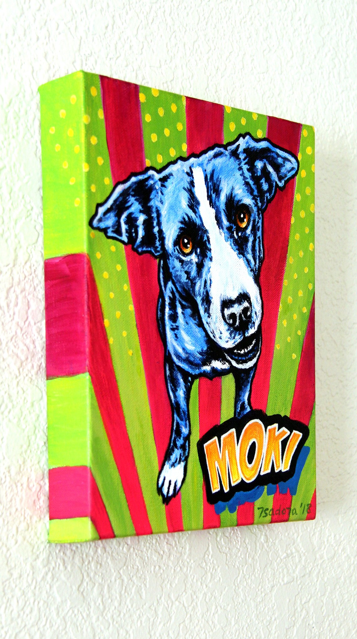 Pop Art Pet Portrait Hand Painted on Canvas Custom colorful | Etsy
