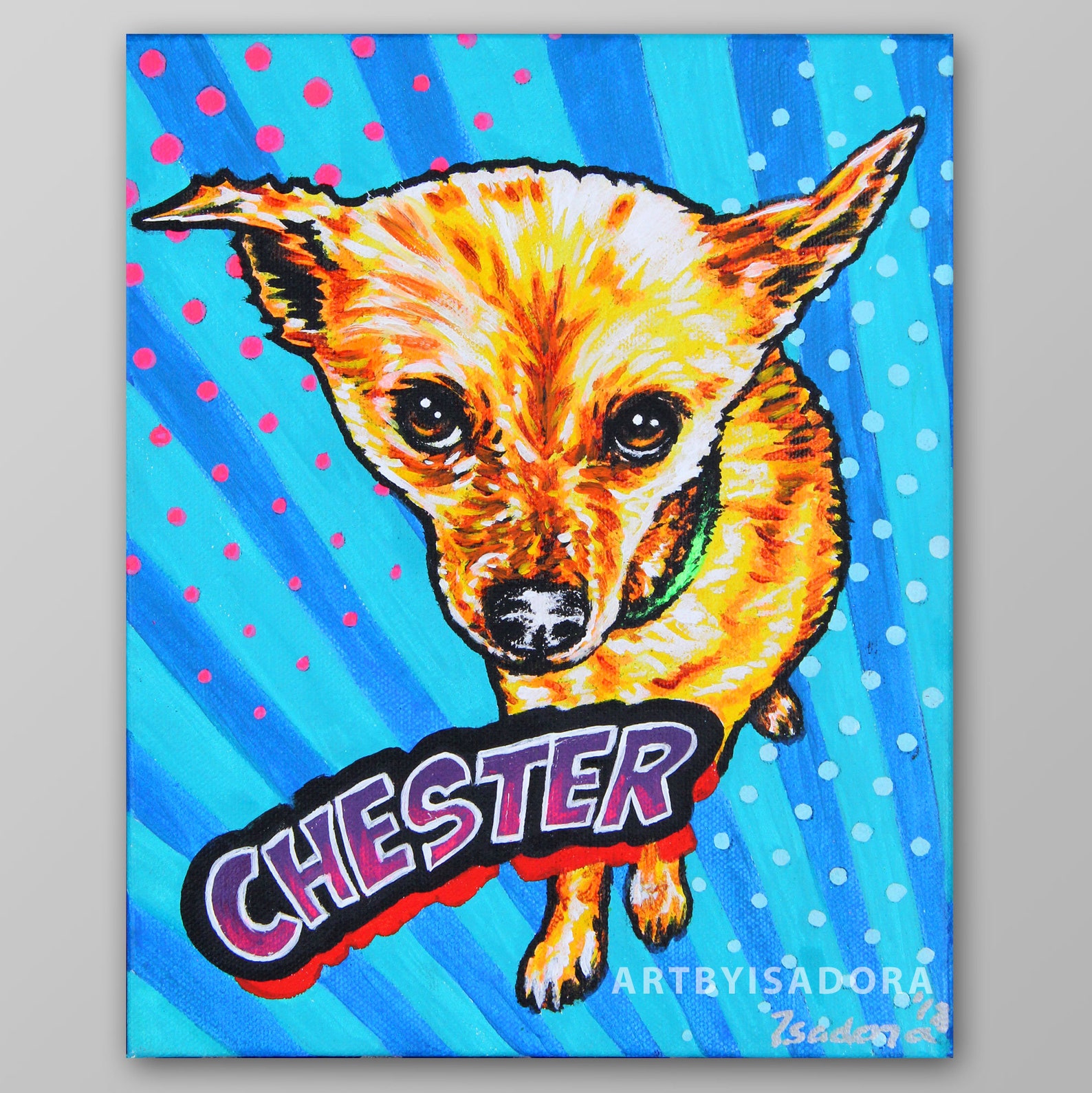 Pop Art Pet Portrait Hand Painted on Canvas Custom Colorful | Etsy