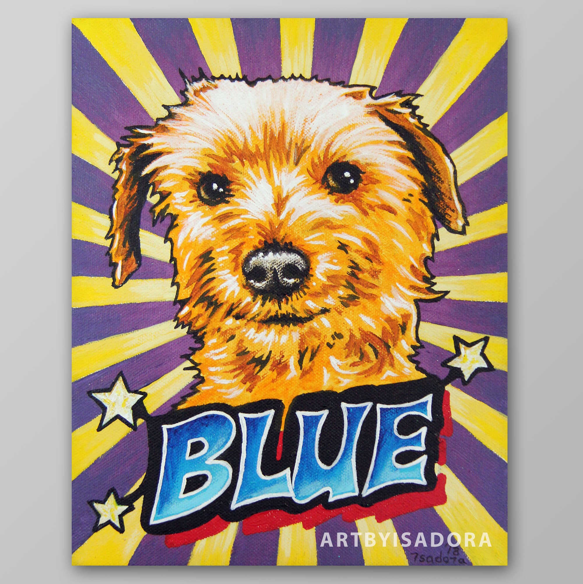 Pop Art Pet Portrait Hand Painted on Canvas Custom colorful | Etsy