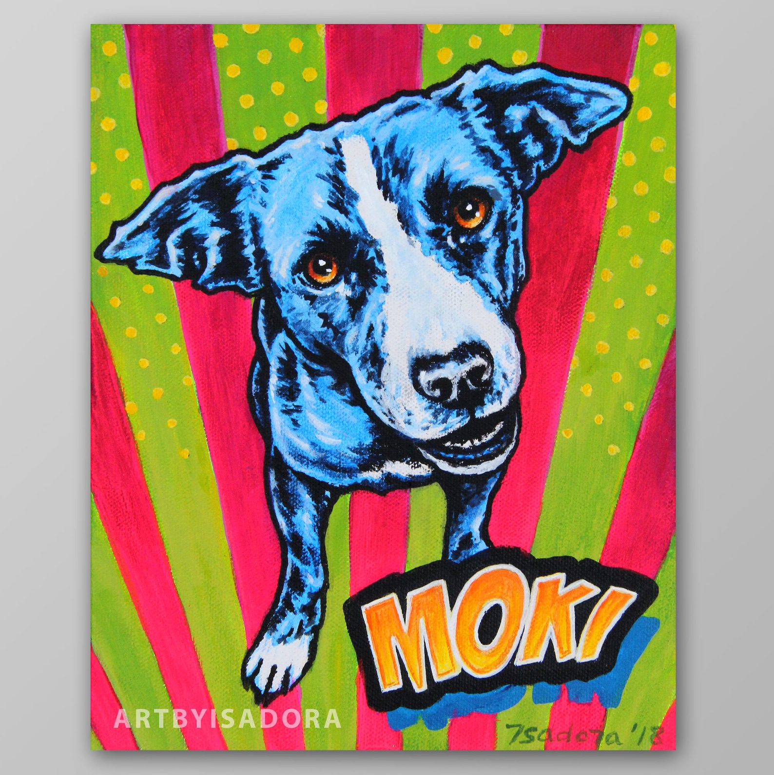 Pop Art Pet Portrait Hand Painted on Canvas Custom Colorful | Etsy