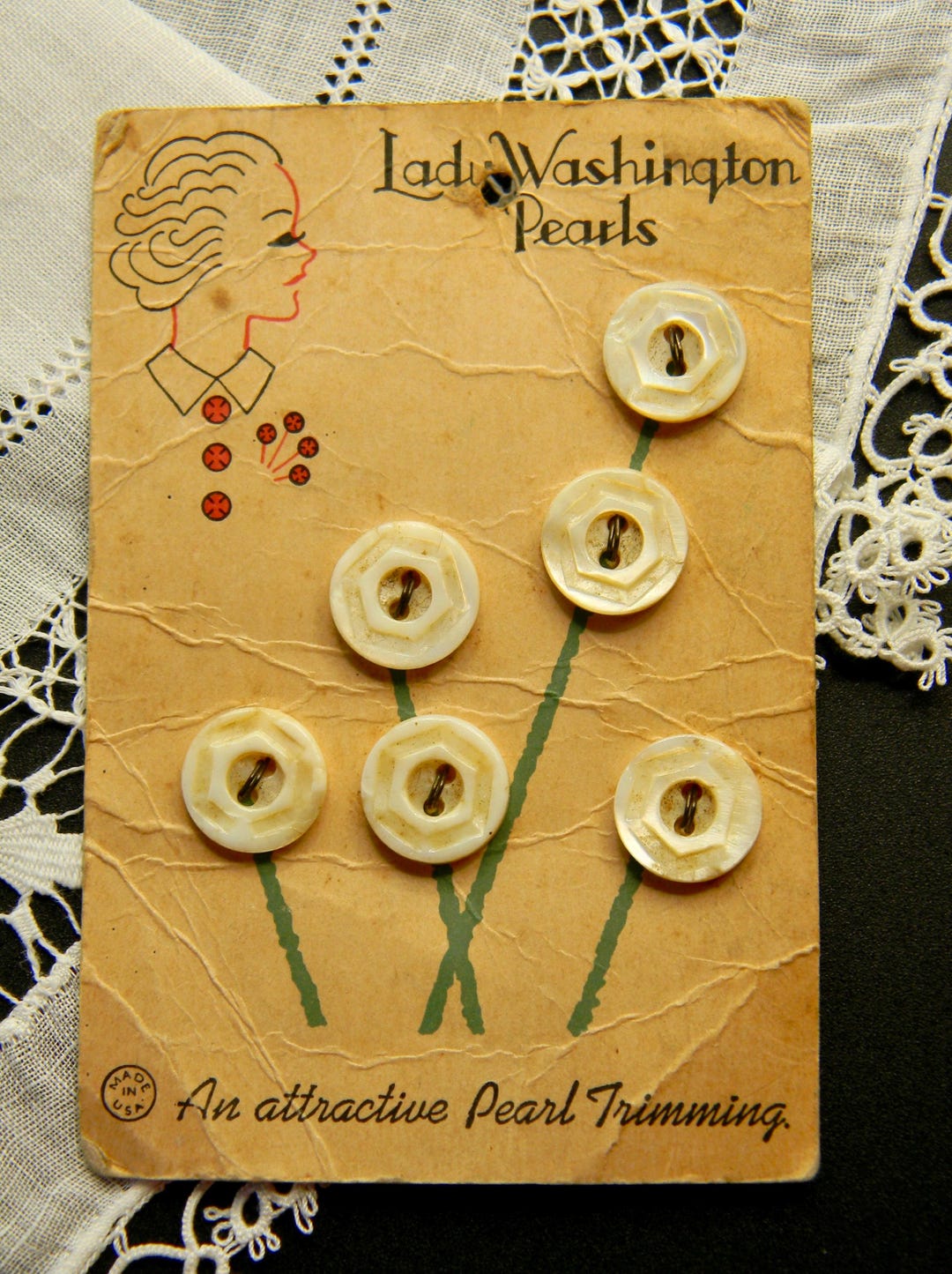 Antique Mother of Pearl Buttons Lady Washington Pearls- White - Etsy