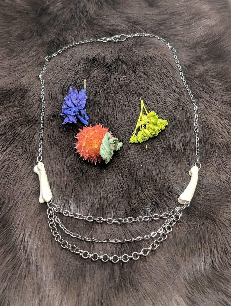 Coyote Toe Bone Draped Necklace Wedding Jewelry for Gothic | Etsy