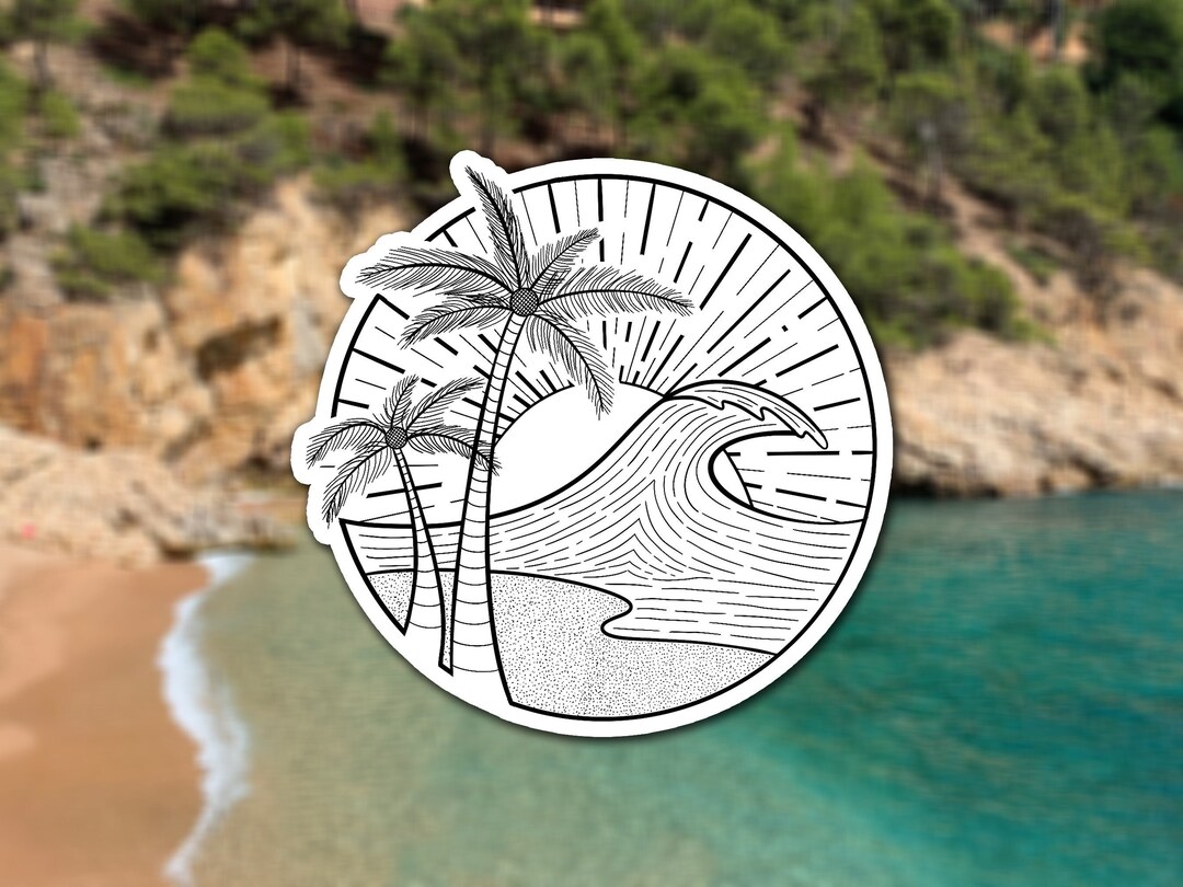 Vinyl "beach Paradise" Sticker: Nature, Summer, and Nautical Decal - Etsy