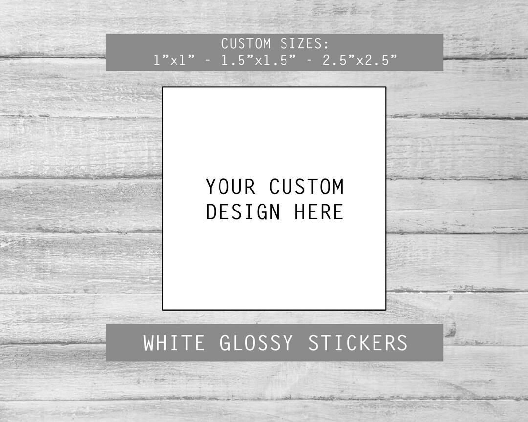 Custom Square Stickers - White Gloss Stickers - Custom Logo Stickers ...