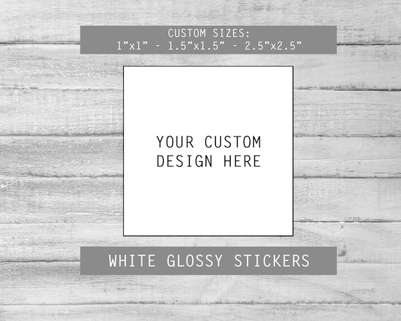 Custom Square Stickers White Gloss Stickers Custom Logo - Etsy