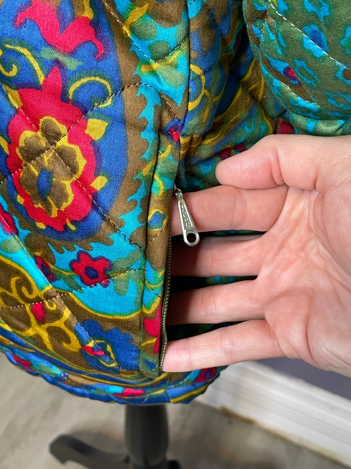 Vintage 60s Quilted Puffer Jacket Jewel Colors - Etsy