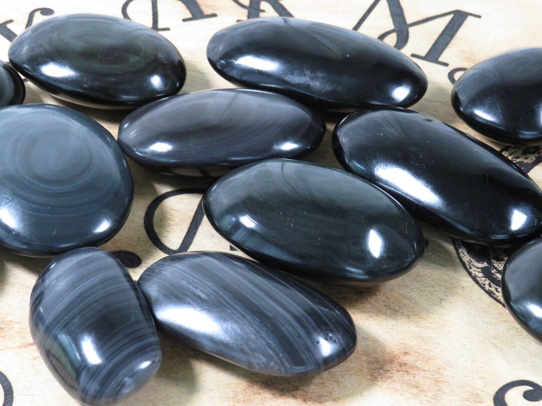 Banded Obsidian Gemstone Palm Stone, Healing, Banded Obsidian ...