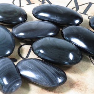 Banded Obsidian Gemstone Palm Stone, Healing, Banded Obsidian ...
