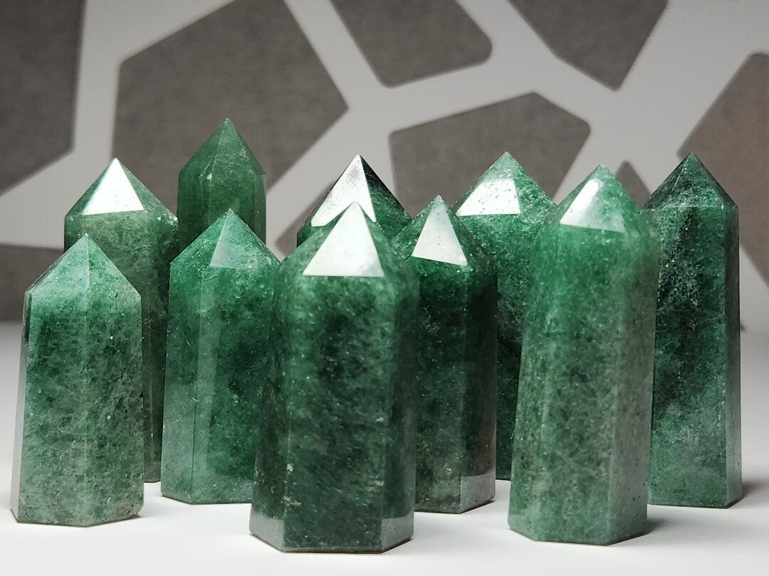 Green Strawberry Quartz Tower, Green Strawberry Gemstone Tower ...