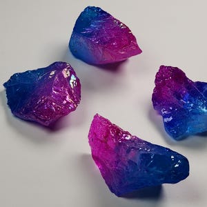 Vibrant Cotton Candy Aura Quartz Gemstone Chunks, Rainbow Aura Quartz ...