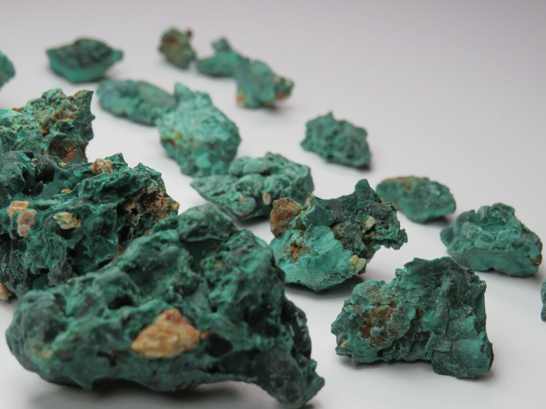 Raw Malachite Gemstone, Raw Malachite Chunk, Silky Malachite, Cavernous ...