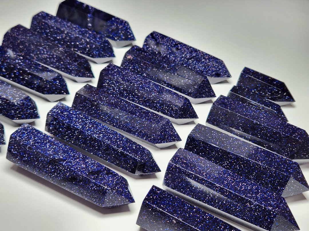 Blue Sandstone Towers, Blue Goldstone, Sandstone Gemstone Crystal ...