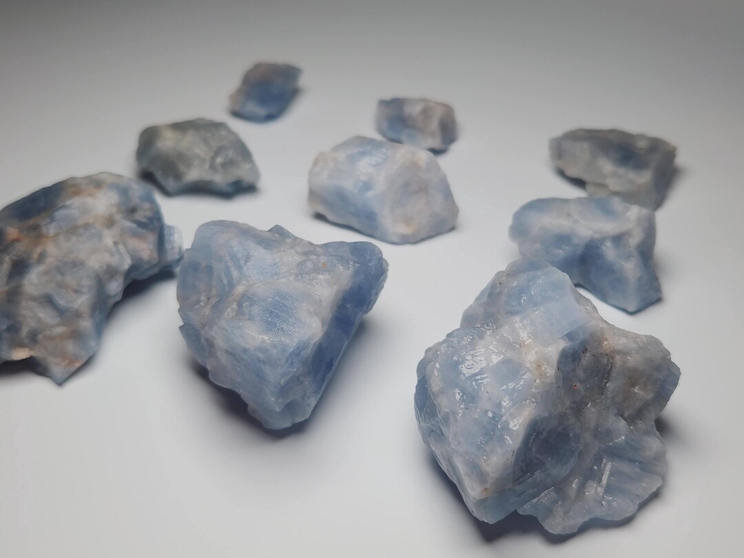 Raw Blue Calcite Gemstones, Choose Your Gemstone, Blue Calcite ...