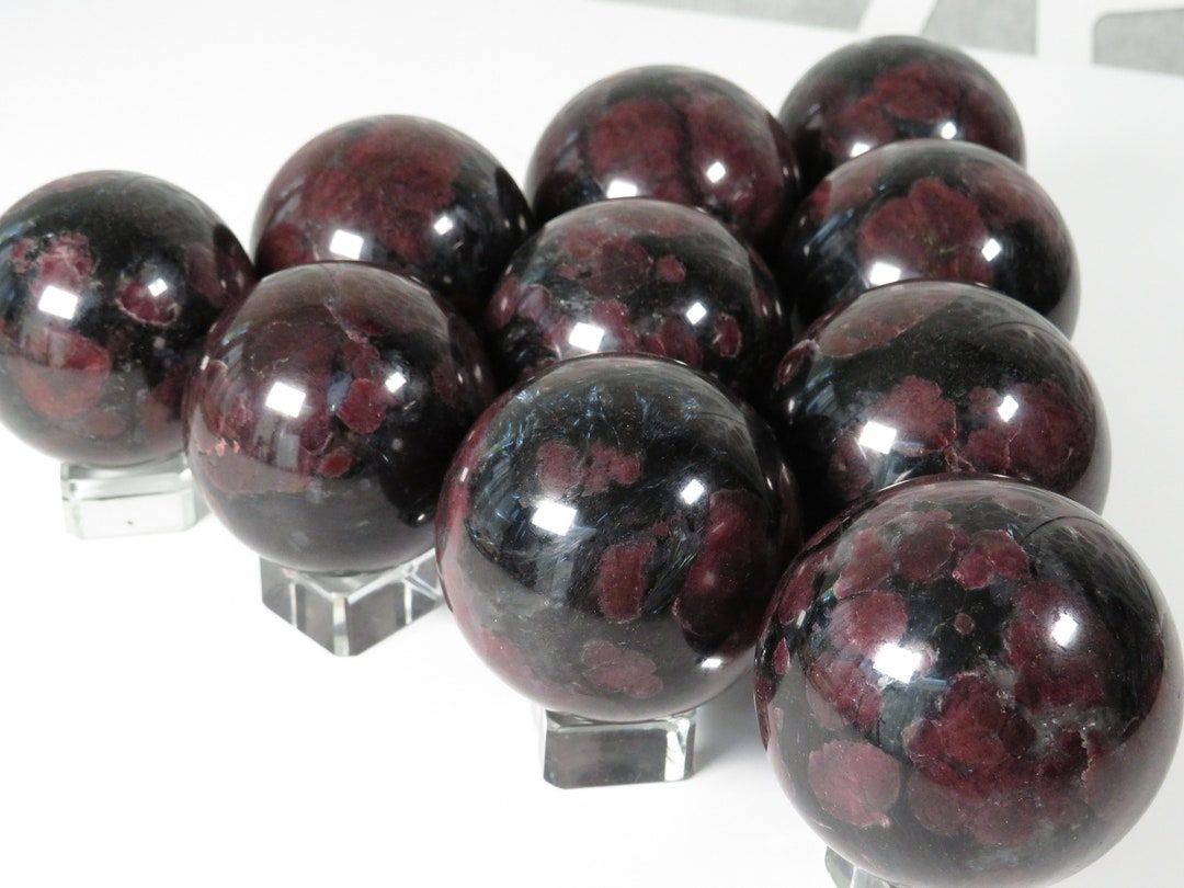 Astrophyllite and Garnet, Garnet Gemstone Spheres, Fire Works Crystal ...