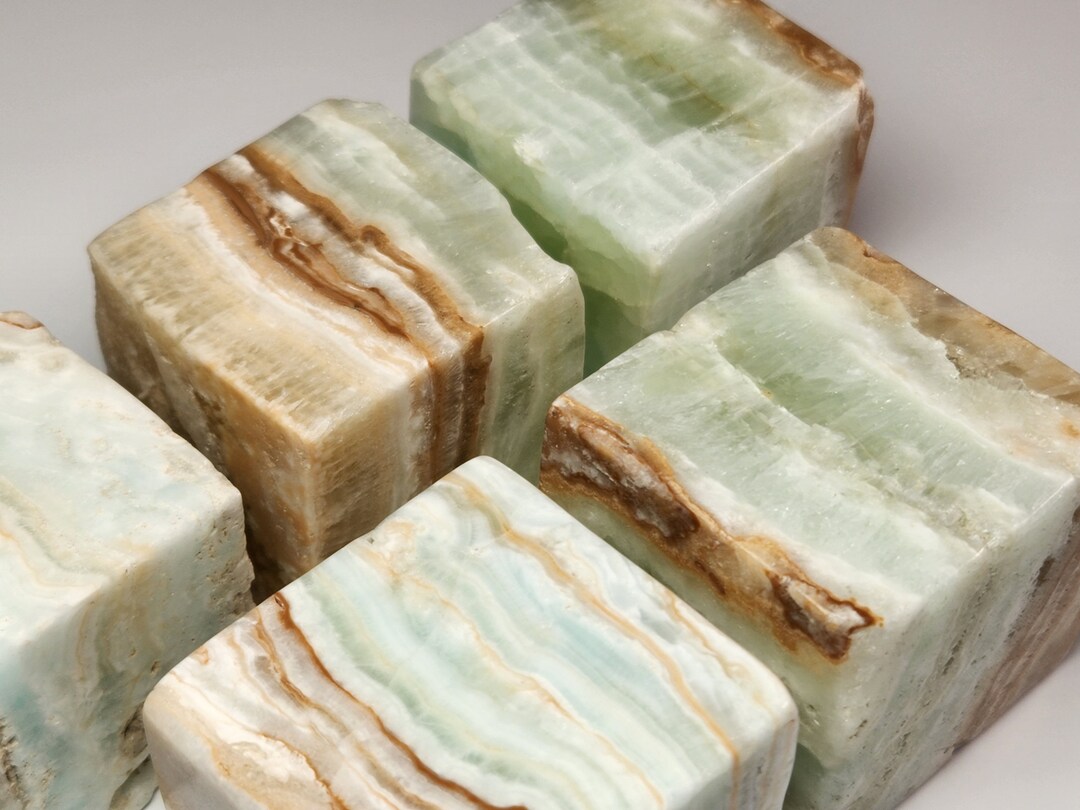 Pistachio Calcite Cube, Large Caribbean Calcite Cube, Crystal Cube ...