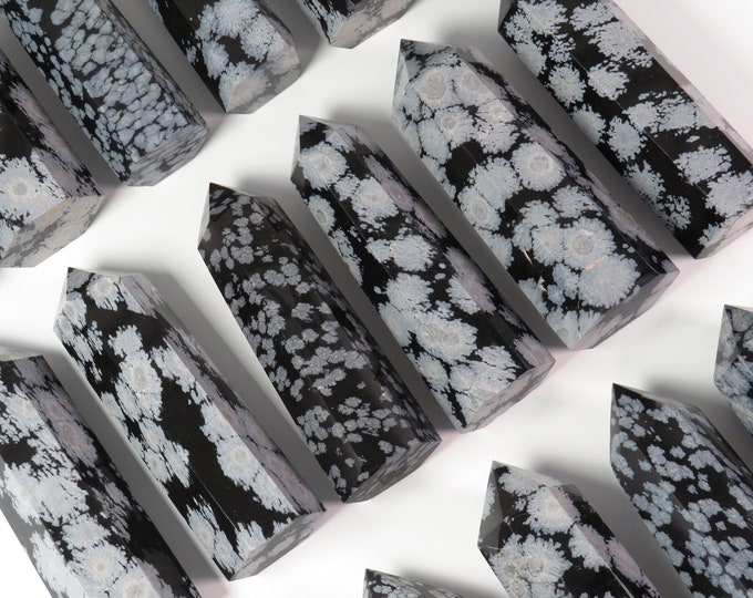 Snowflake Obsidian, Obsidian Gemstone Towers, Positive Energy Stone ...