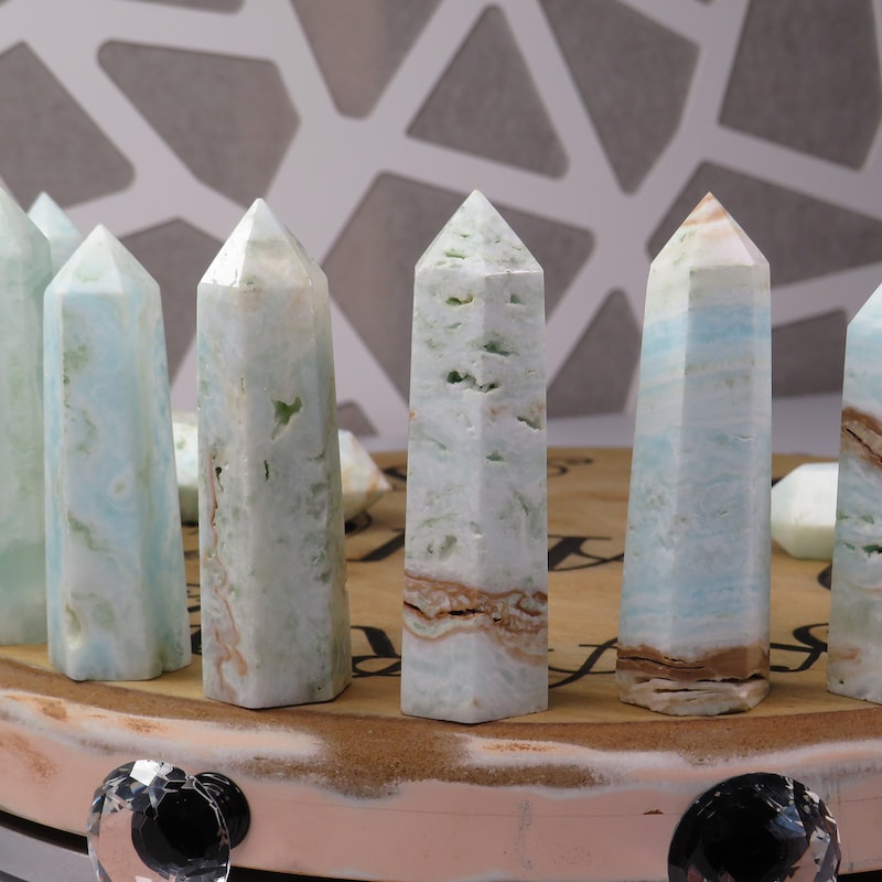 Caribbean Blue Calcite Tower - Etsy