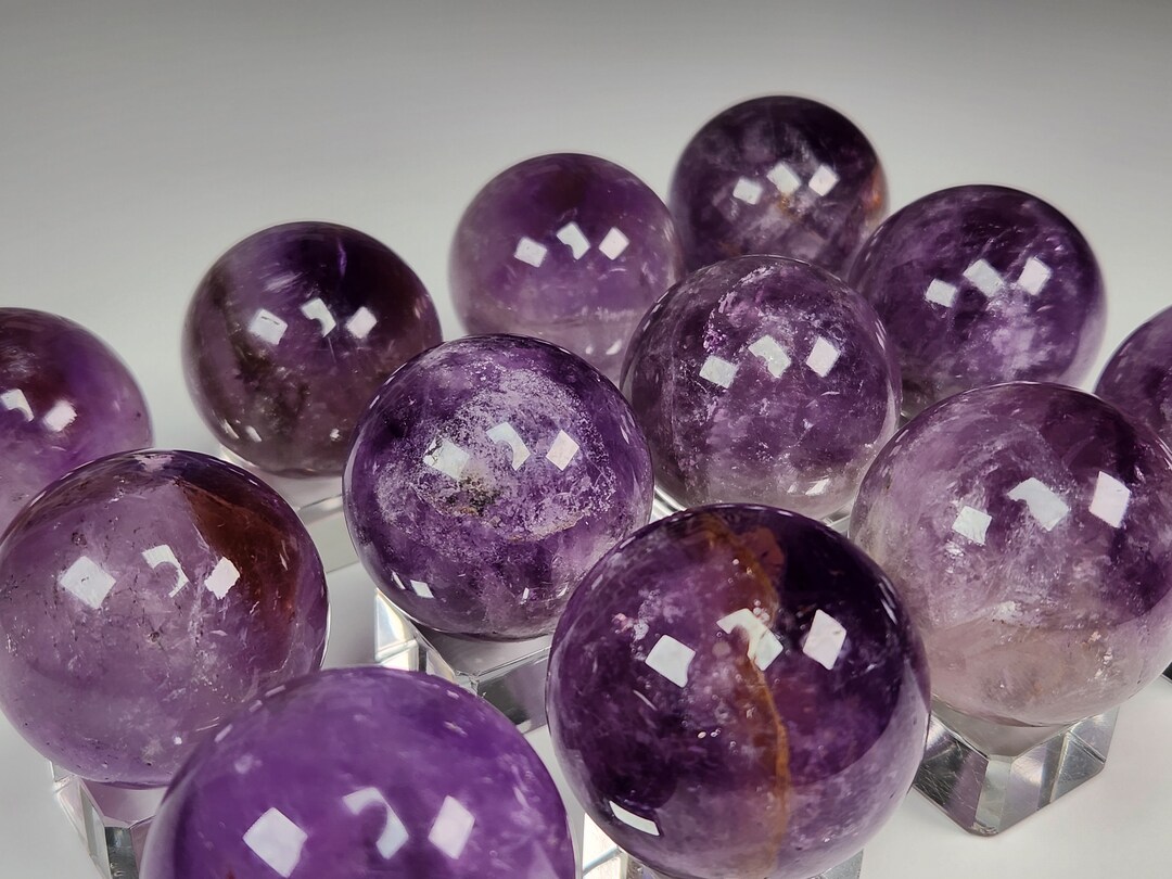 Brazilian Amethyst Super 7 Spheres, Amethyst Gemstone Spheres, Super ...