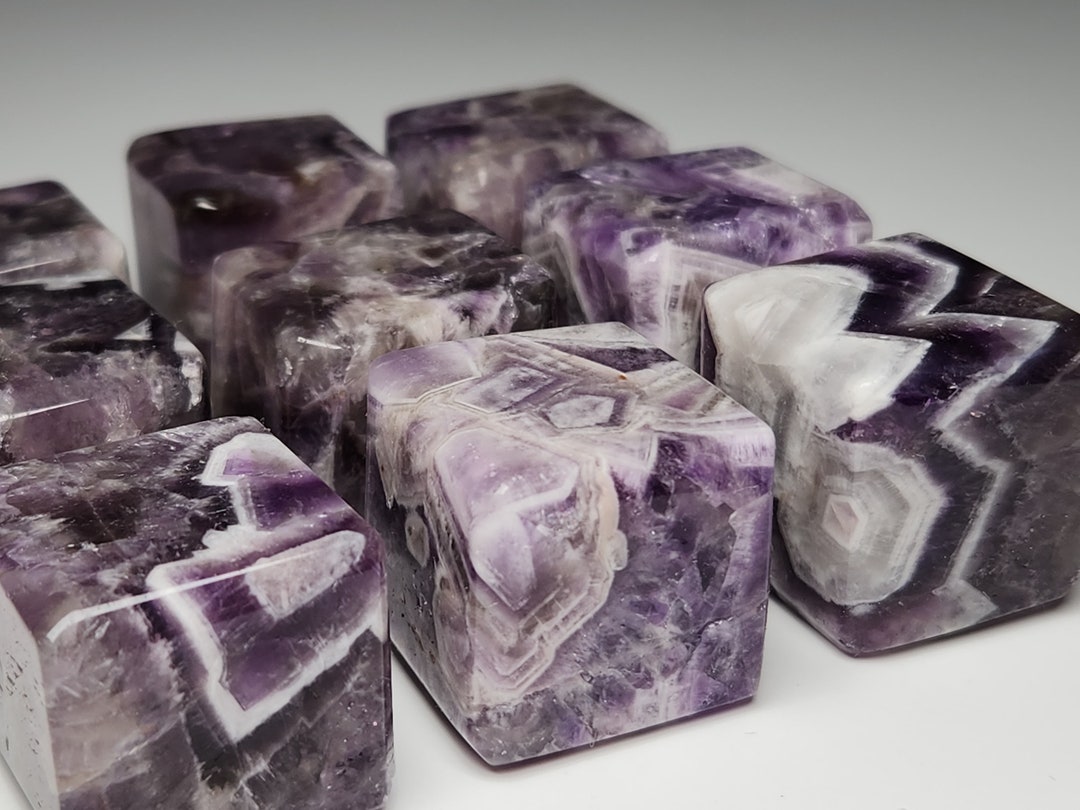 High Quality Chevron Amethyst Cube, Chevron Amethyst Crystal Cube ...