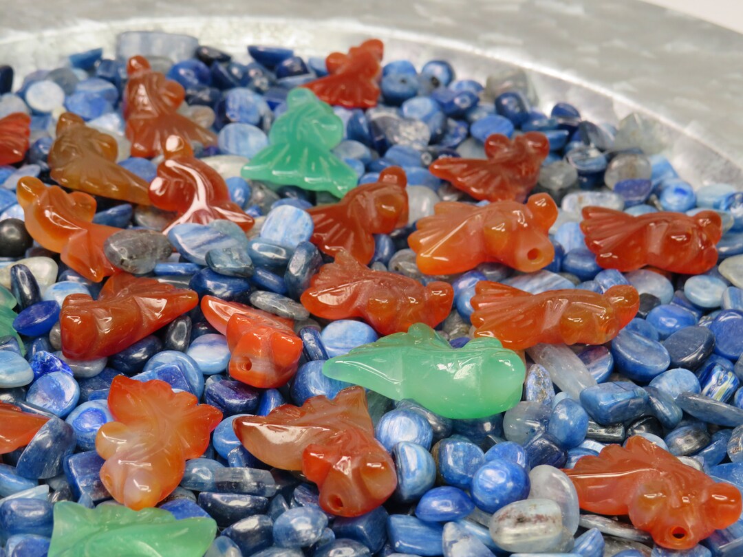 Carnelian Gemstone Fish, Green Agate Fish, KOI Carnelian Fish, Gemstone ...