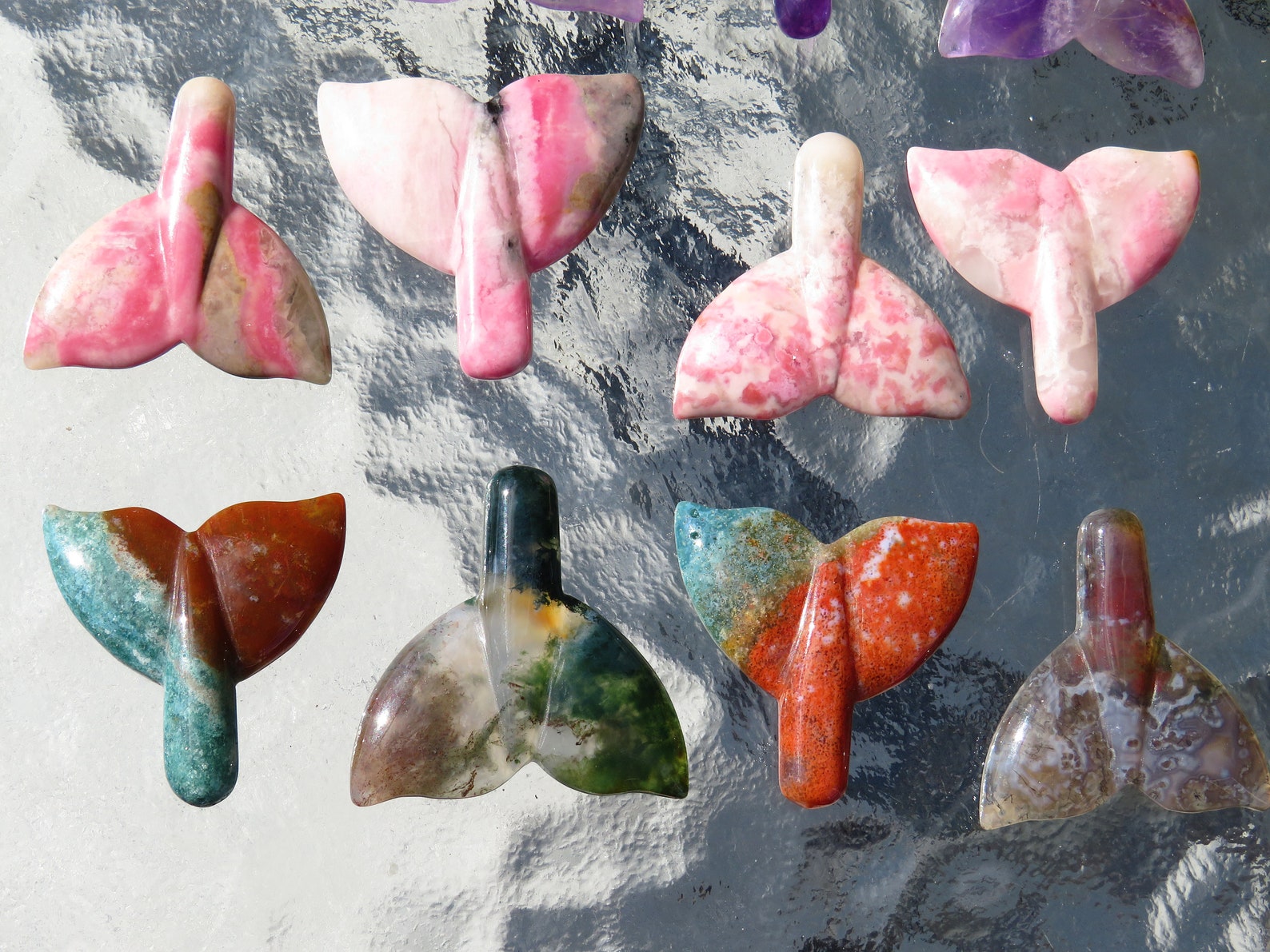 Crystal Gemstone Whale Tails Opalite Amethyst Ocean Jasper | Etsy