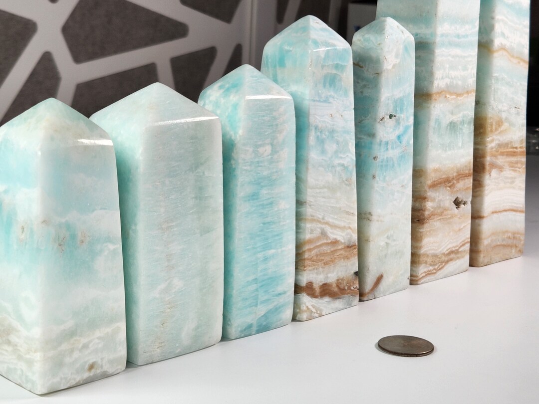 Caribbean Calcite Gemstone Tower, Brown Aragonite, Caribbean Calcite ...