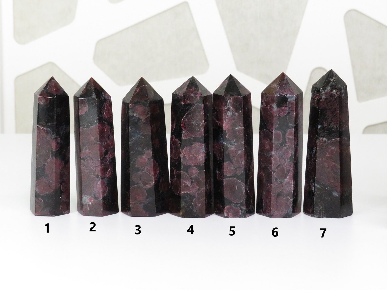 Astrophyllite and Garnet Gemstone Towers, Fire Works Gemstone Garnet ...