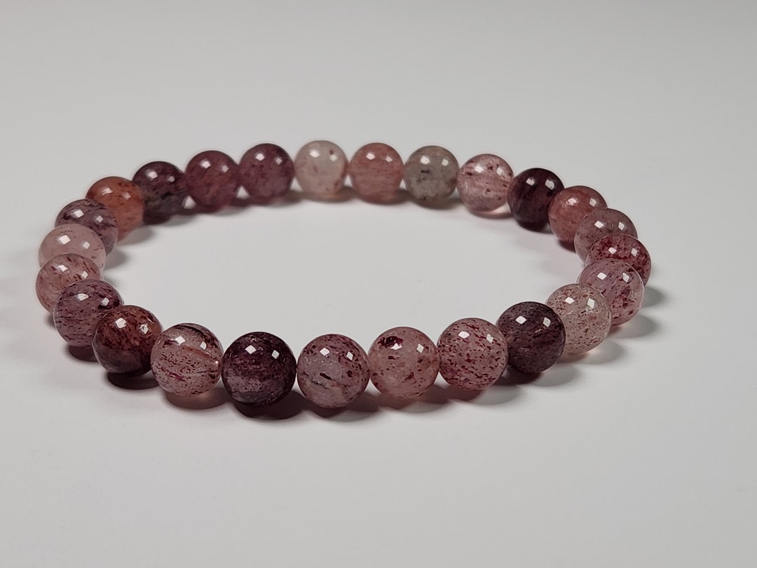 Strawberry Quartz Bracelet, Strawberry Quartz Gemstone Bracelet, Love ...