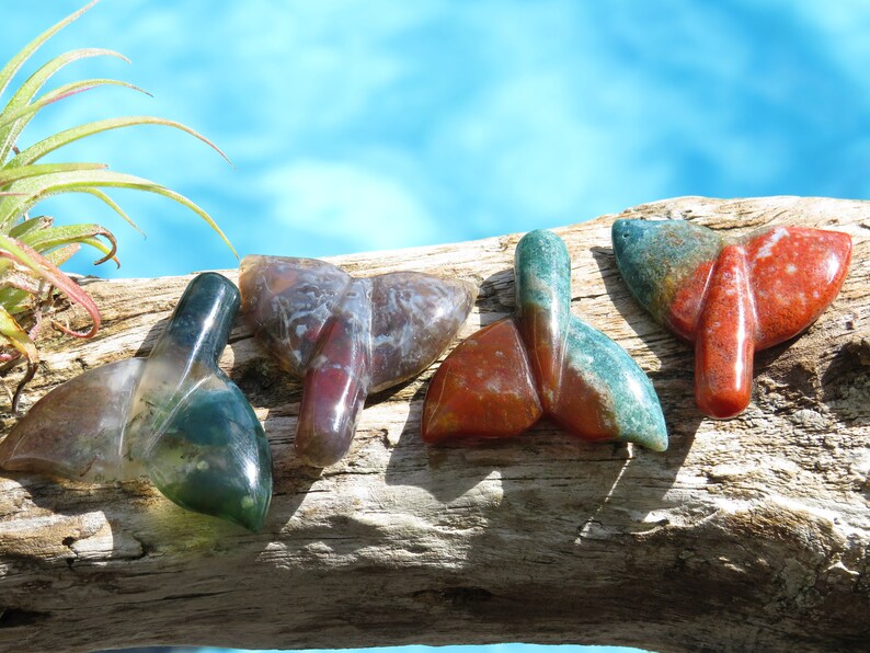 Crystal Gemstone Whale Tails Opalite Amethyst Ocean Jasper - Etsy