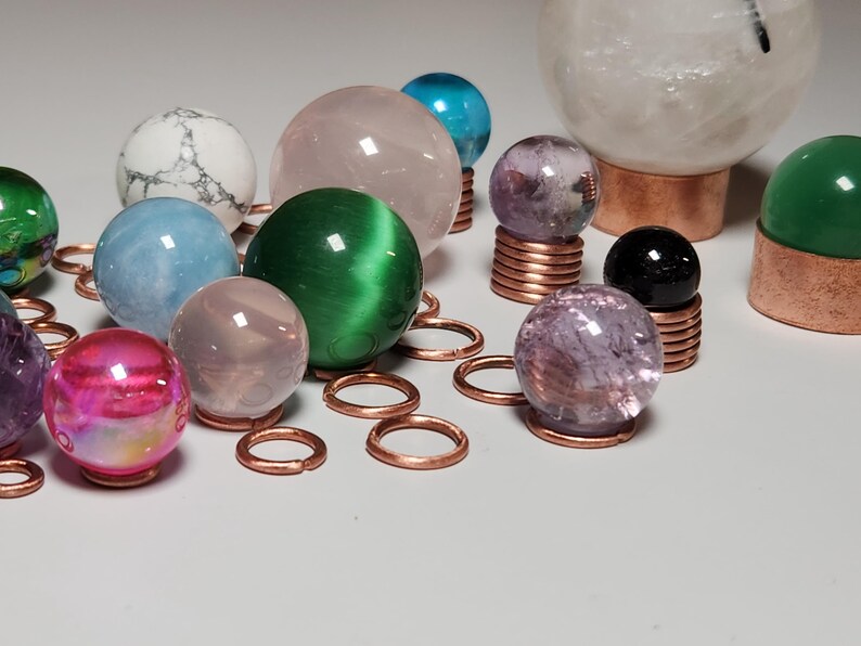 Copper Sphere Holder Rings, Copper Rings, Copper Orb Holder, Sphere ...