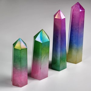 Aura Quartz Towers, Aura Watermelon Quartz, Aura Rainbow Quartz ...