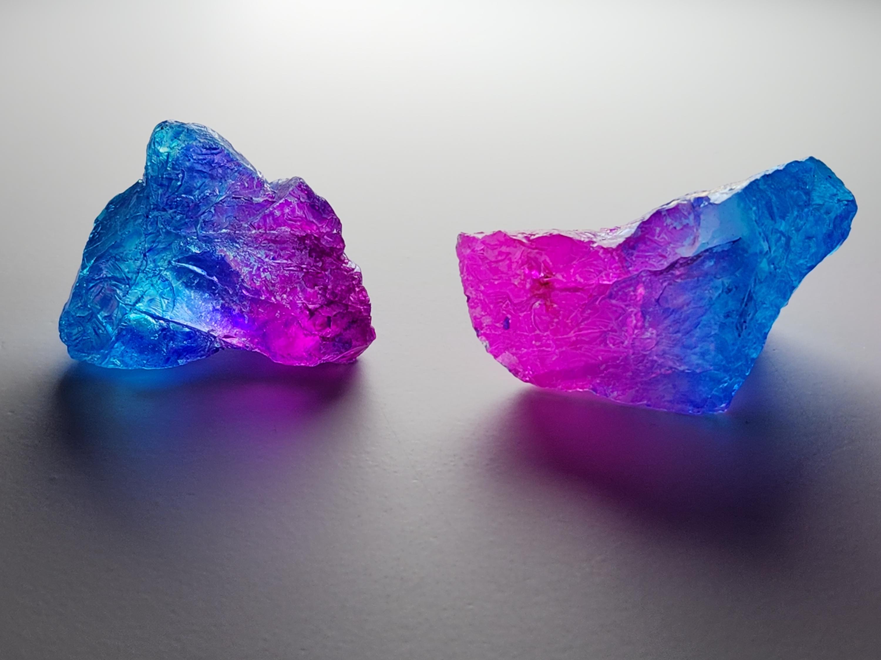 Vibrant Cotton Candy Aura Quartz Gemstone Chunks, Rainbow Aura Quartz ...