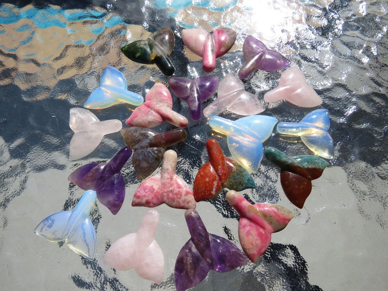 Crystal Gemstone Whale Tails Opalite Amethyst Ocean Jasper - Etsy