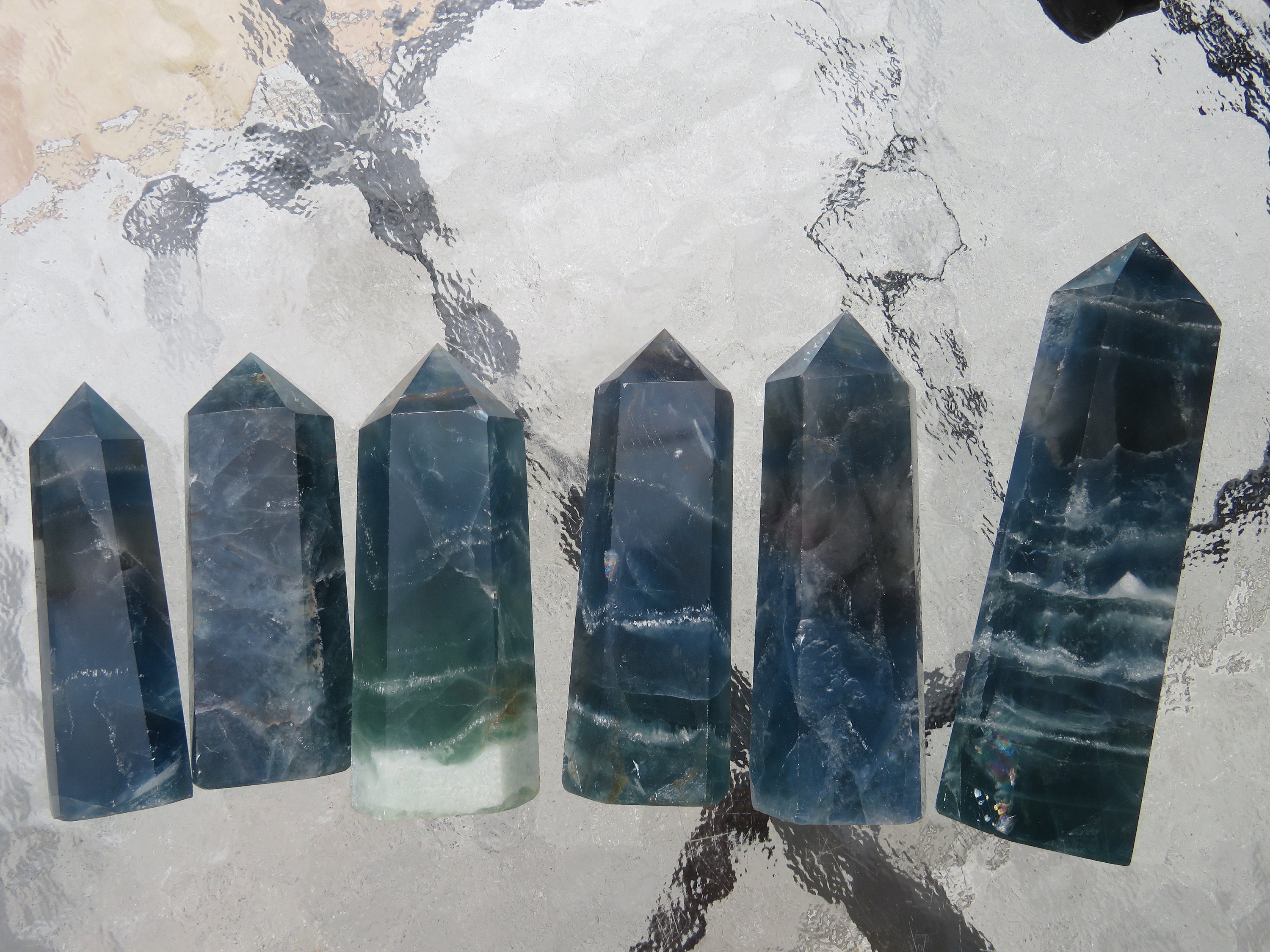 Blue Fluorite Gemstone Towers Positive Encouragement | Etsy