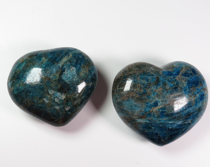 Blue Apatite Heart, Blue Crystal Heart, Large Blue Apatite Gemstone ...