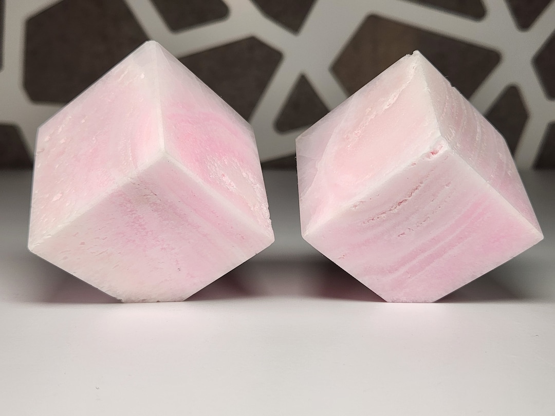 XL Pink Aragonite Gemstone Cubes, Pink Aragonite Cube, Self Standing ...
