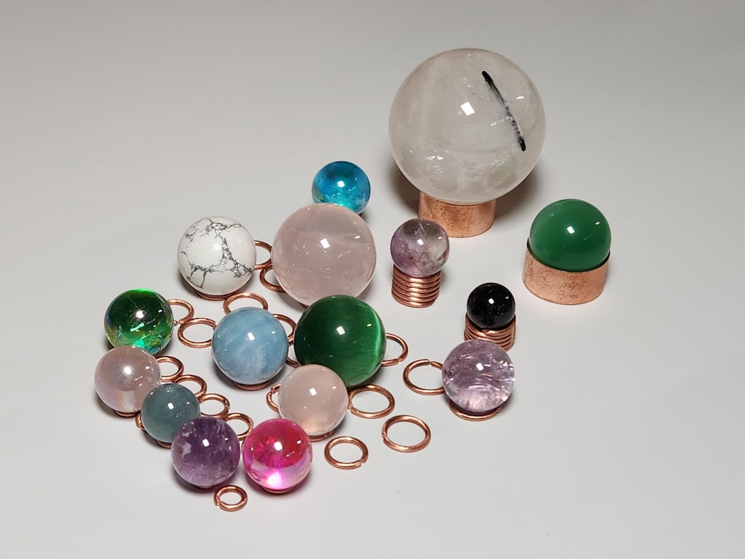Copper Sphere Holder Rings, Copper Rings, Copper Orb Holder, Sphere ...