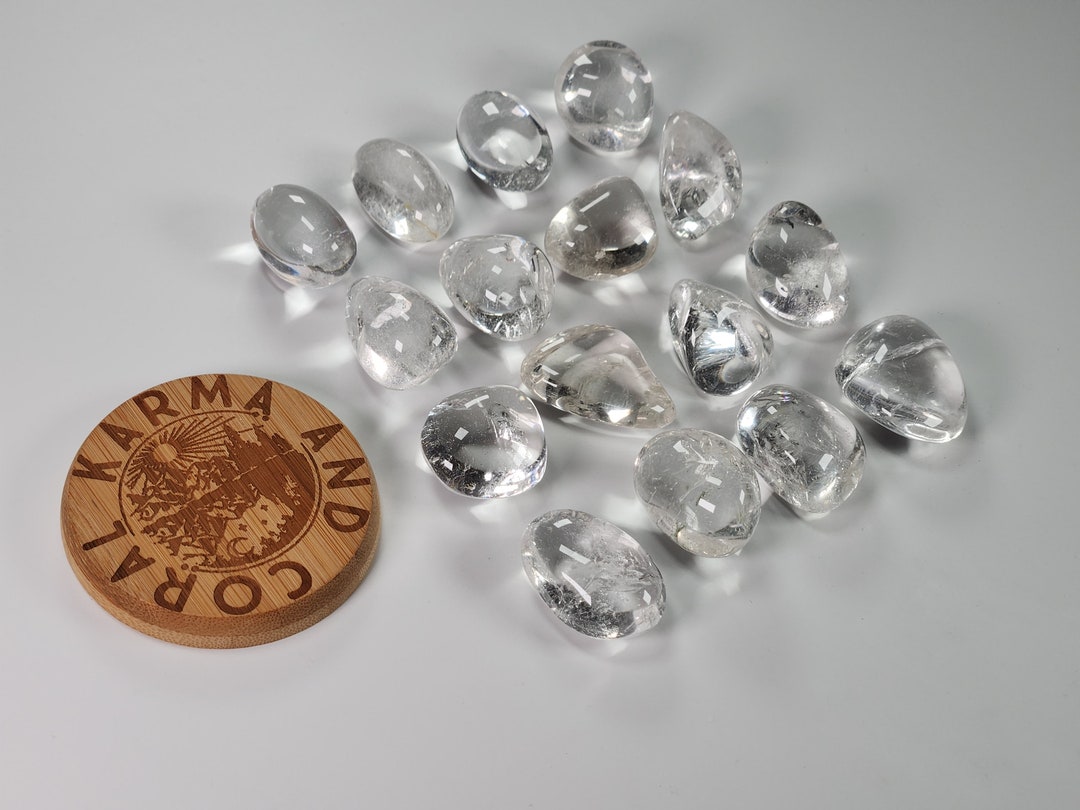 Brazilian Clear Quartz Tumble, Quartz Gemstone Palmstones, Clear Quartz ...