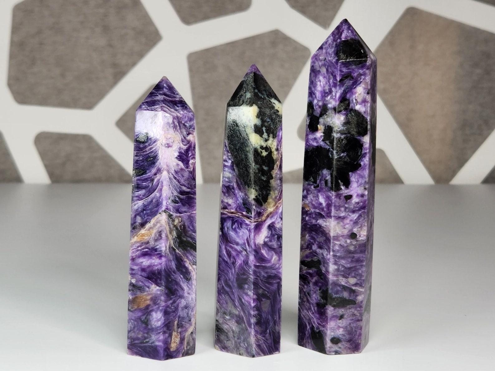 Charoite Towers, Charoite Gemstone Towers, Cleansing Crystal, Charoite ...