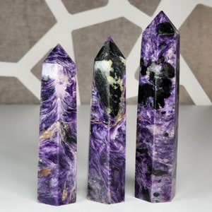 Charoite Towers, Charoite Gemstone Towers, Cleansing Crystal, Charoite ...