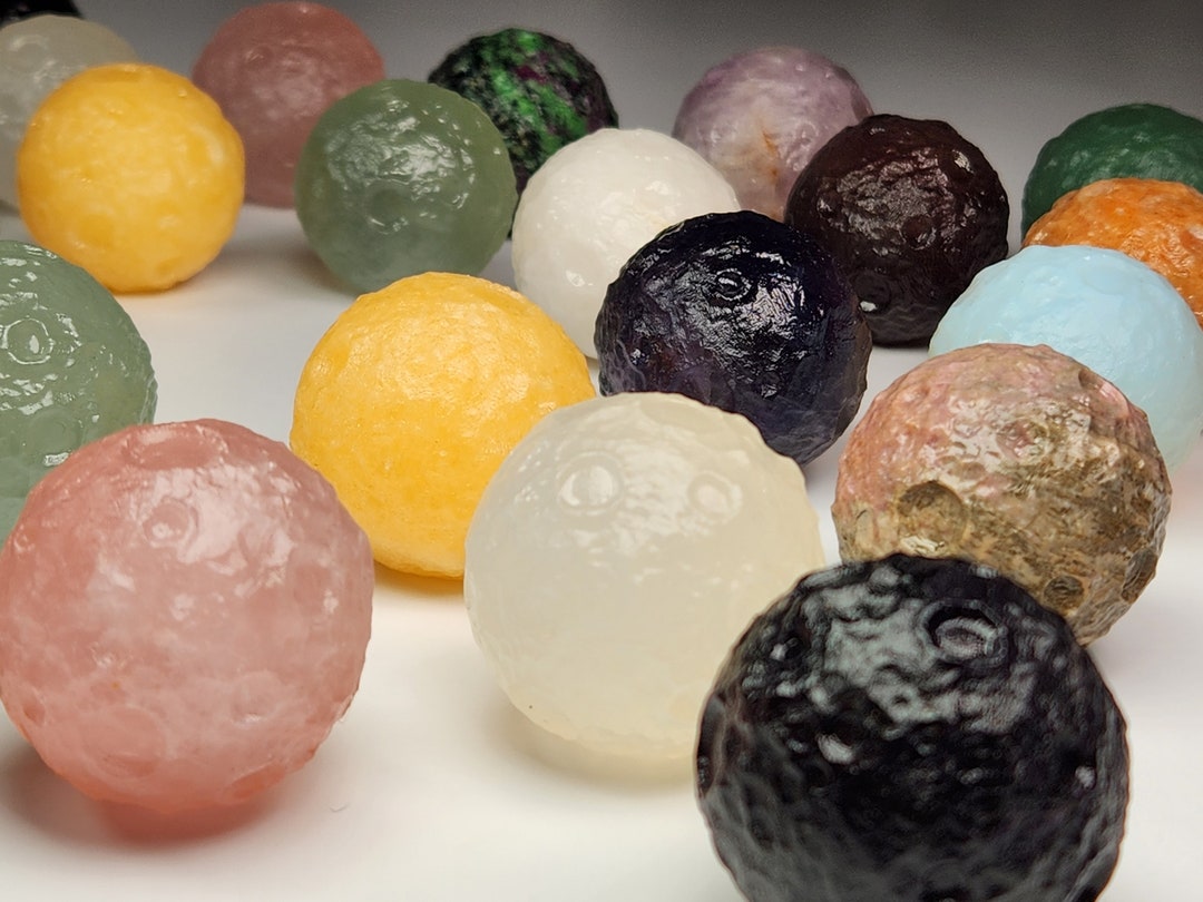 New Moon Charged Full Moon Gemstone Carving, Crystal Moon Sphere, Moon ...