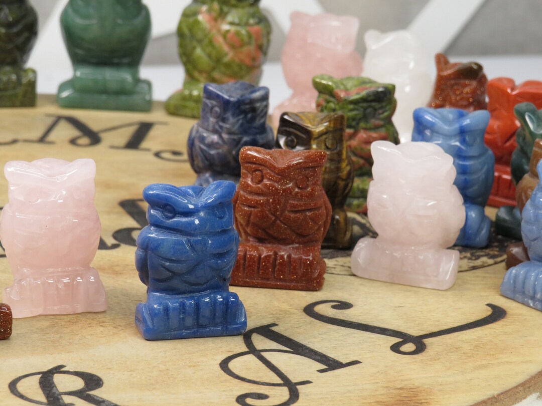Choose Your Gemstone Owl, Lucky Crystal Owl, Owl Keepsake, Crystal Owl ...