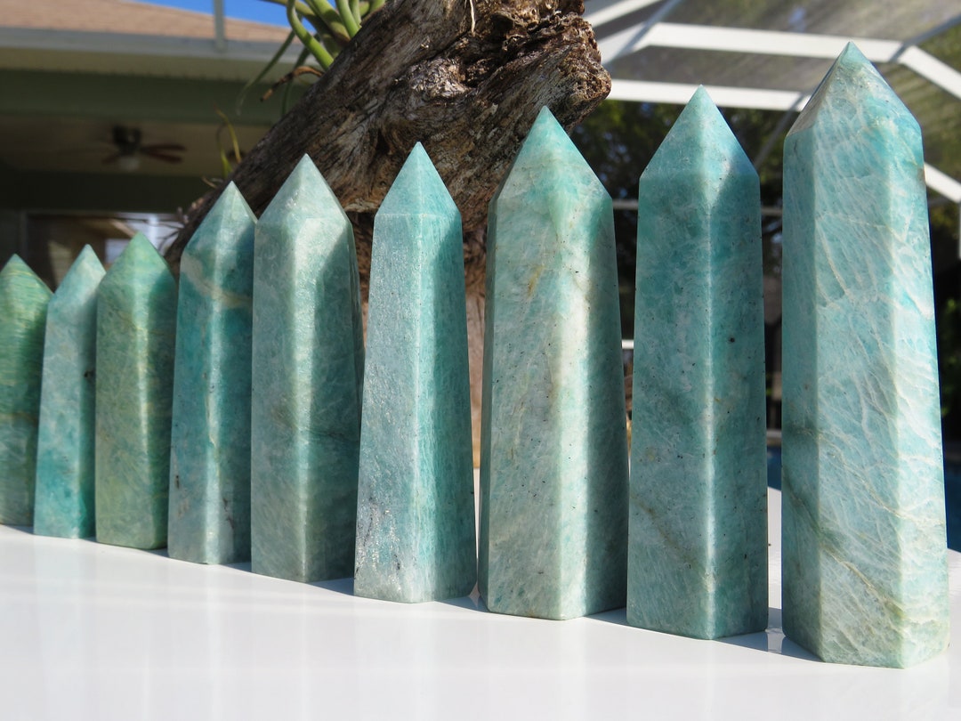 Amazonite Gemstone Towers , Crystal ,lucky Hope Stone, Friendship Stone ...