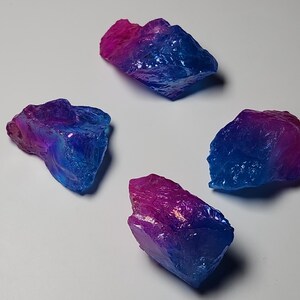 Vibrant Cotton Candy Aura Quartz Gemstone Chunks, Rainbow Aura Quartz ...